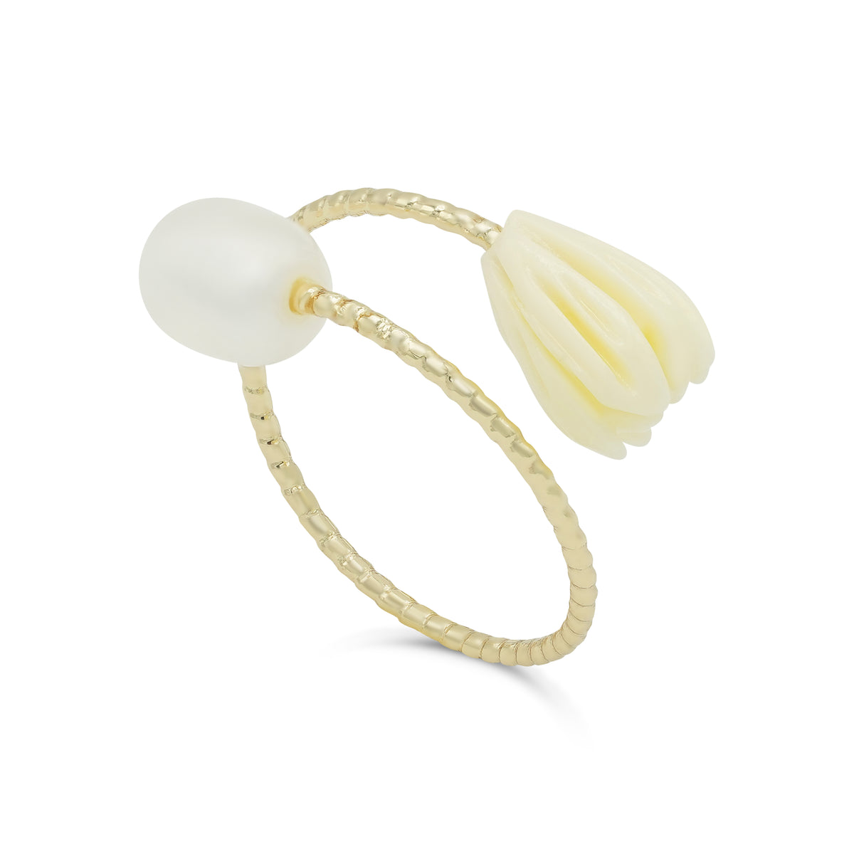 Elegant Bloom Adjustable Pearl Ring – VogueandVerve